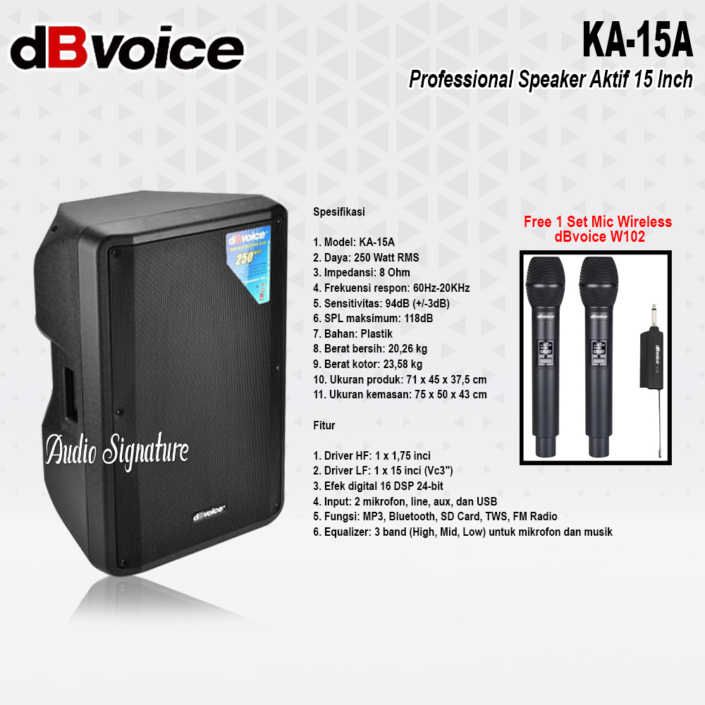Jual Speaker Aktif 15 Inch DB VOICE KA 15A | KA15A | KA 15 A DBVOICE ...