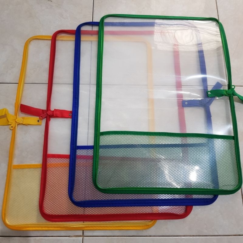 Jual Map plastik jaring seleting folio/ Map zipper | Shopee Indonesia