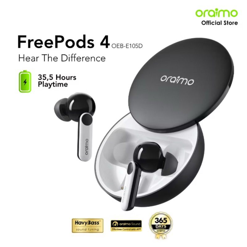 Jual oraimo TWS Freepods 4 OEB-E105D Earphone V5.2 Bluetooth Stereo Nirkabel ANC ENC Desain ...
