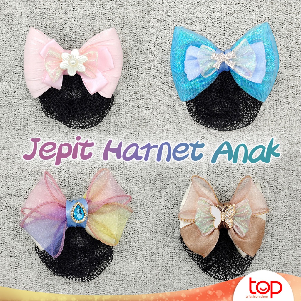 Jual Jepit rambut anak harnet cepol siswi net jaring cepol cepol anak ...