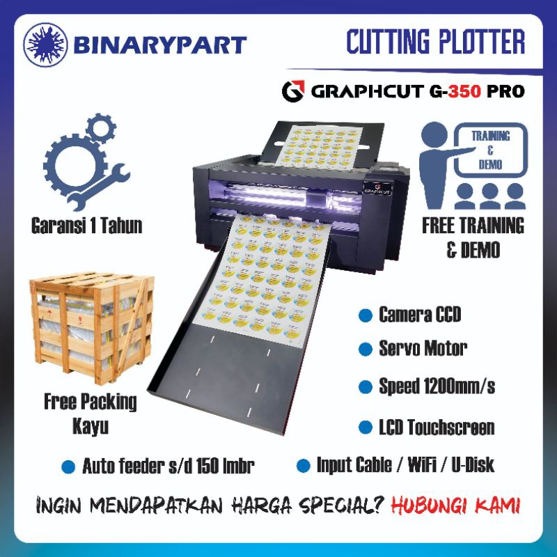 Jual GRAPHCUT G-350 PRO — Mesin Cutting Auto Feeder /Label Cutting Plotter dengan Servo Motor ...