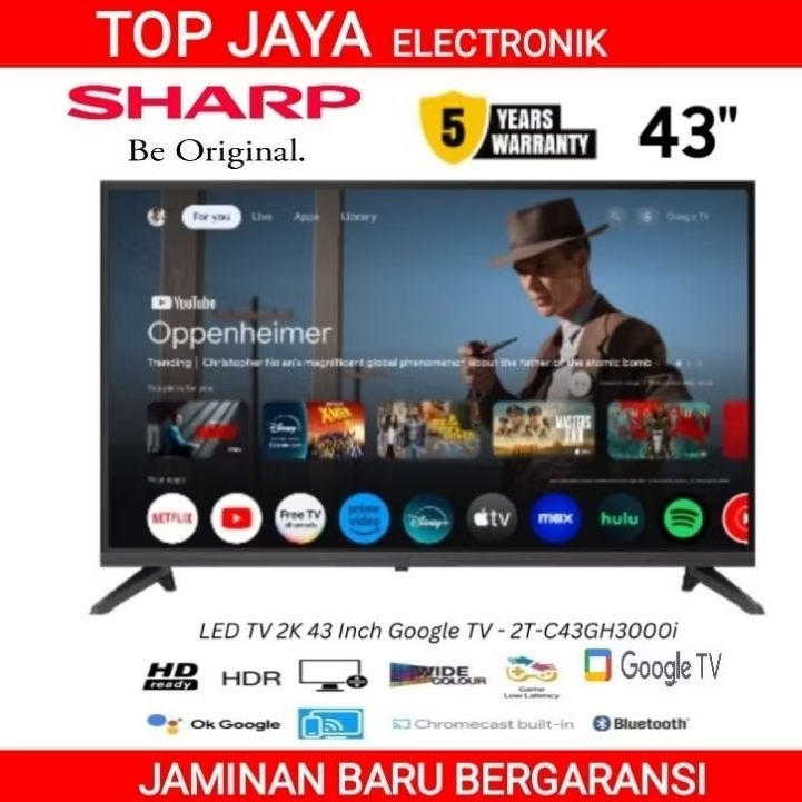Jual LED TV SHARP 43 INCH SMART ANDROID GOOGLE TV BARU BERGARANSI RESMI | Shopee Indonesia