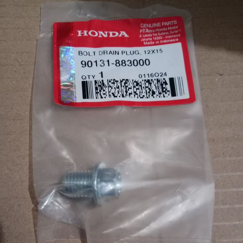 Jual AHM 90131-3830000 Bolt drain plug baut tab oli pembuangan oli ...