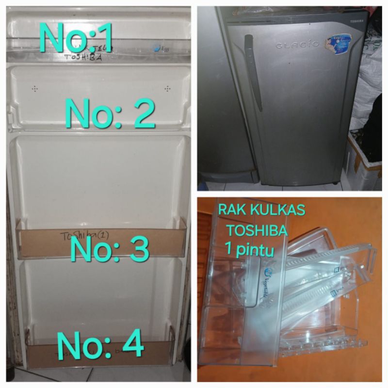 Jual RAK KULKAS/TATAKAN KULKAS/rak botol /rak telor bagian pintu KULKAS TOSHIBA GLASIO.1 pintu ...