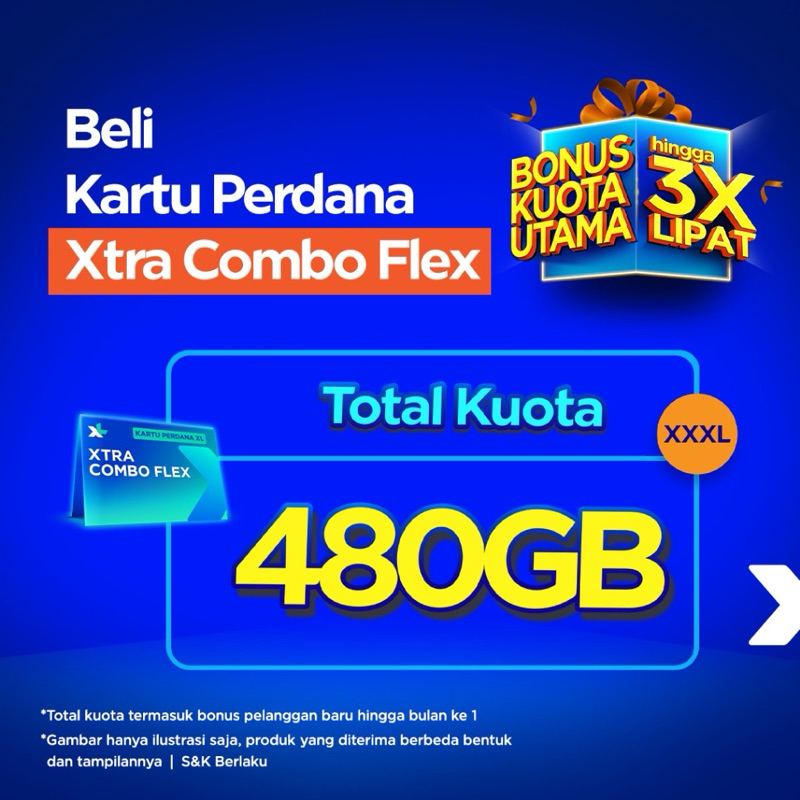 Jual Kartu Perdana XL Xtra Combo Flex 400GB full kuota utama | Shopee Indonesia