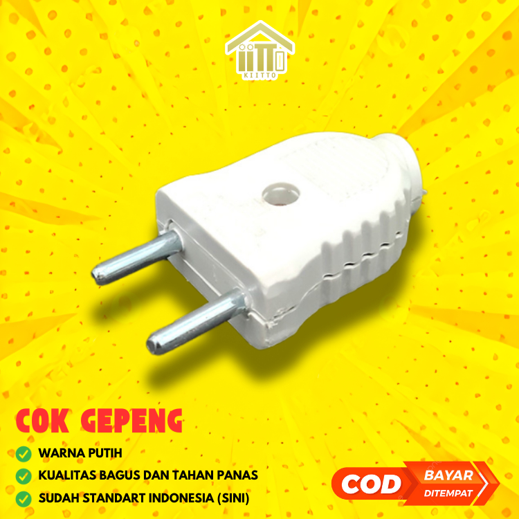 Jual COK GEPENG 1 PHASE / STEKER GEPENG MURAH BER SNI / COLOKAN LISTRIK ...