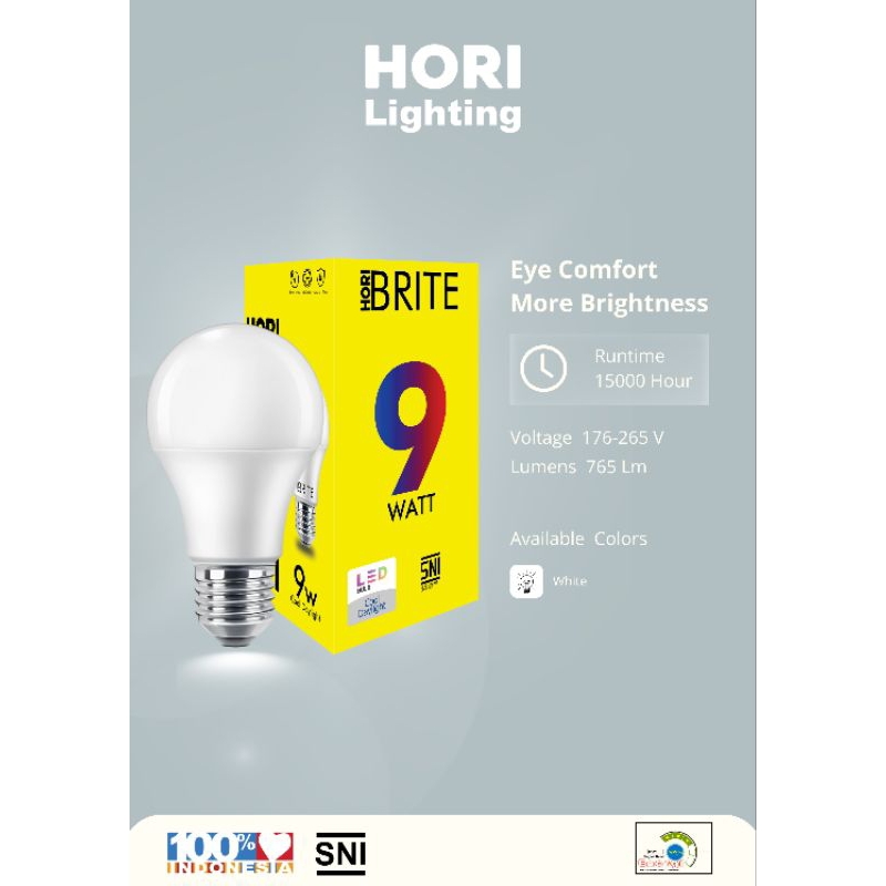 Jual HORI BRITE LED Bulb E27 9 Watt - White | Shopee Indonesia