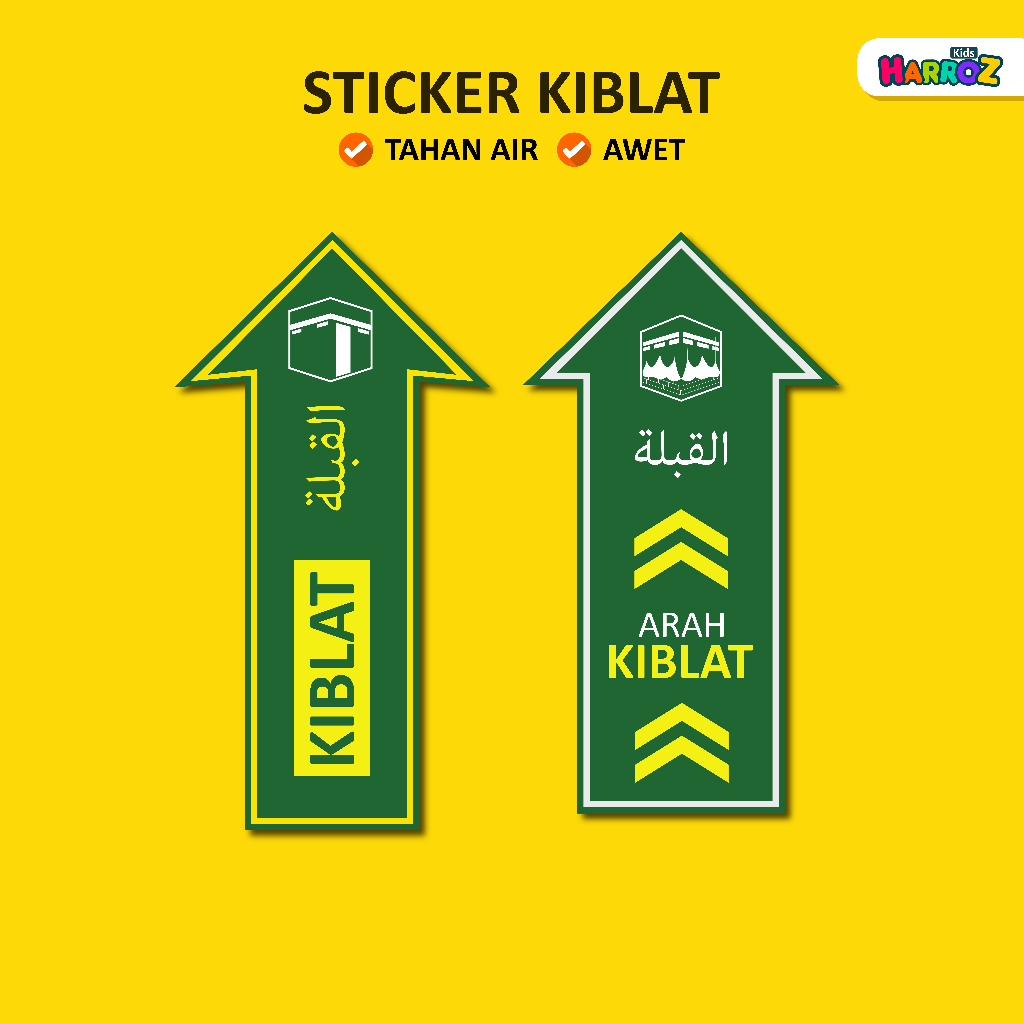 Jual Sticker Kiblat Stiker Arah Kiblat Shalat Sholat 5 Waktu Penunjuk ...