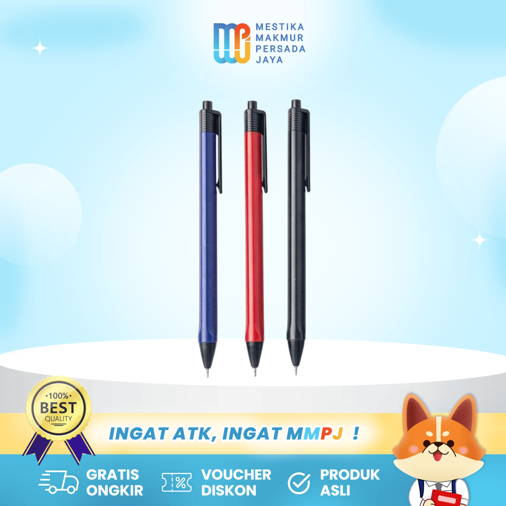 Jual Deli Pulpen Ballpoint Smooth Semi Gel Pen 0.7mm Abpw3072-BK ...