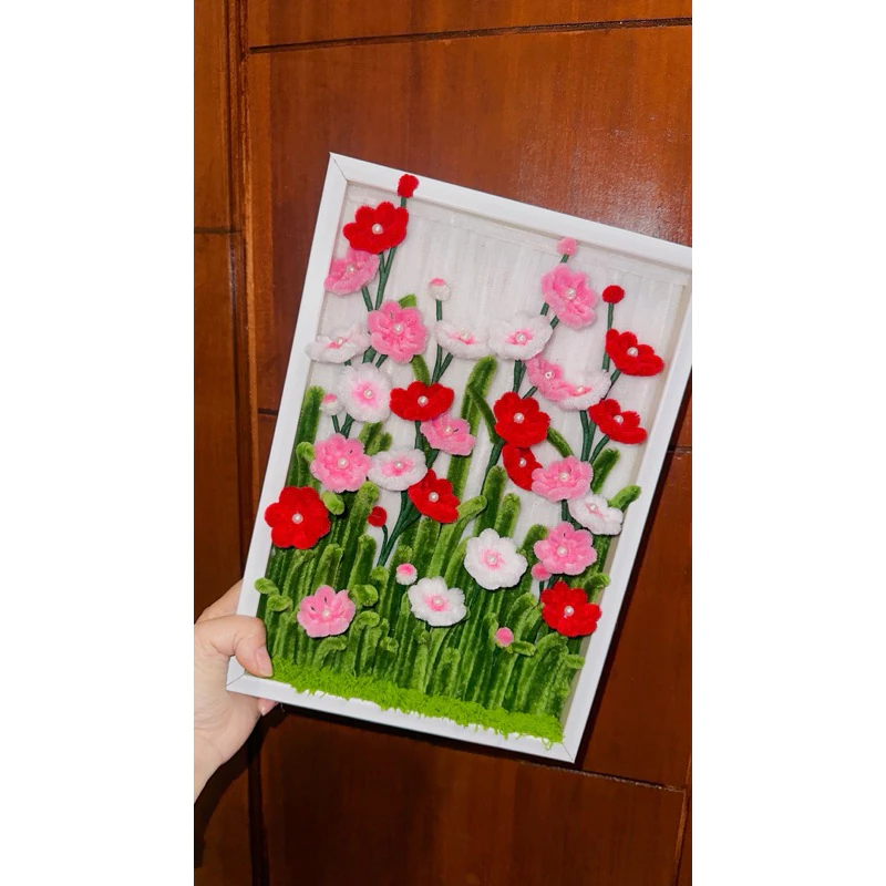 Jual Bingkai Hiasan Dinding Kawat Bulu Custom Flower in Frame Mercy 3D ...