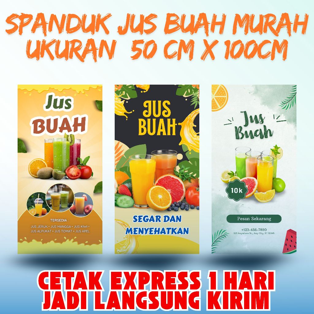 Jual Spanduk Banner jualan Jus Buah ukuran 50cmx100cm murah | Shopee ...