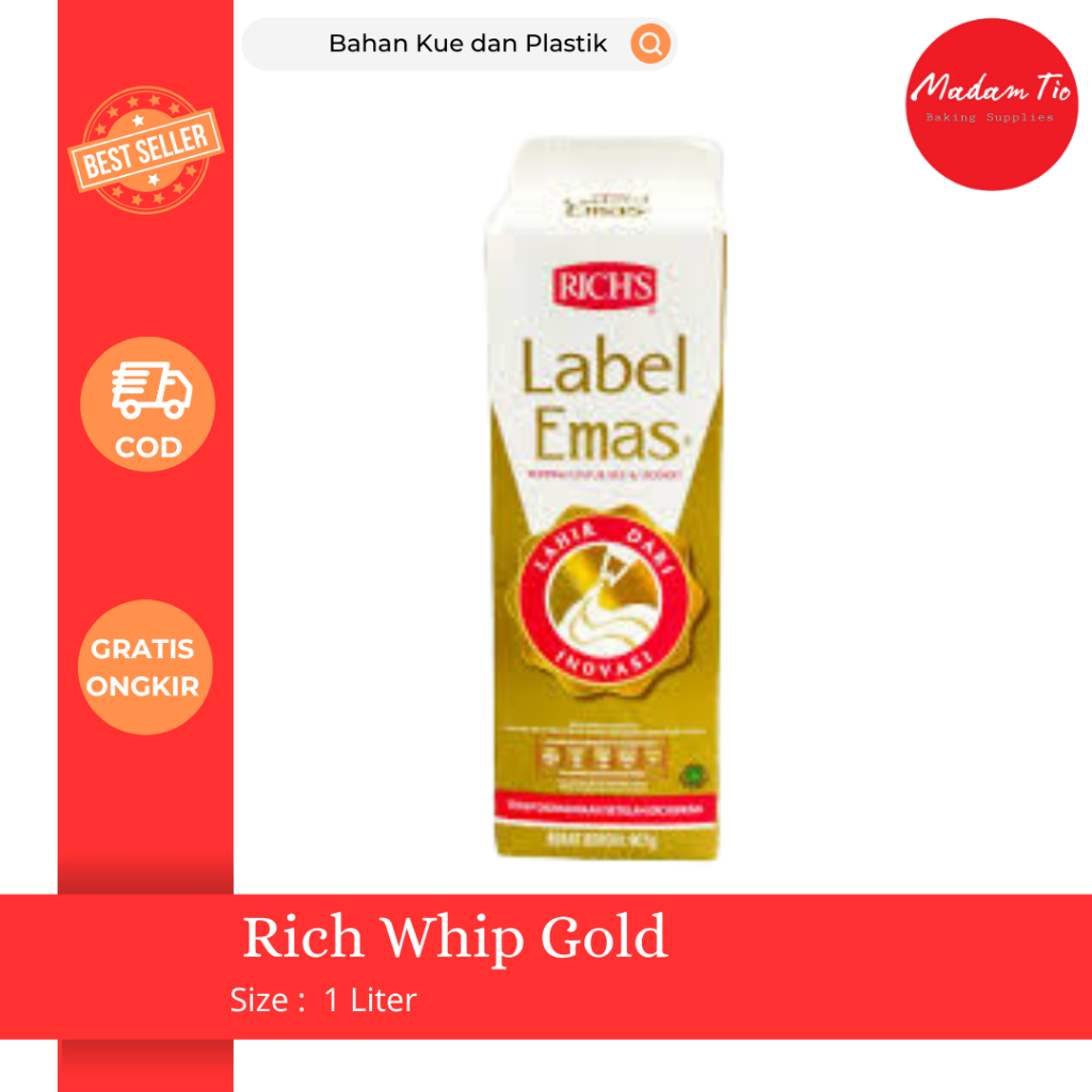 Jual Richs Whip Gold Label 907 gram 1pcs | Shopee Indonesia