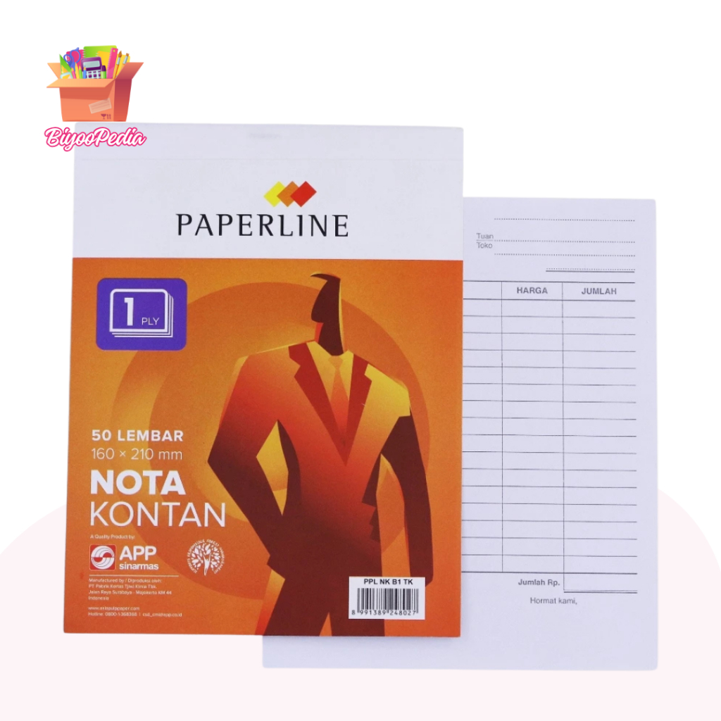 Jual Isi 5pc & 10pc Paperline Nota Kontan Besar 1 Ply 1 Rangkap ...