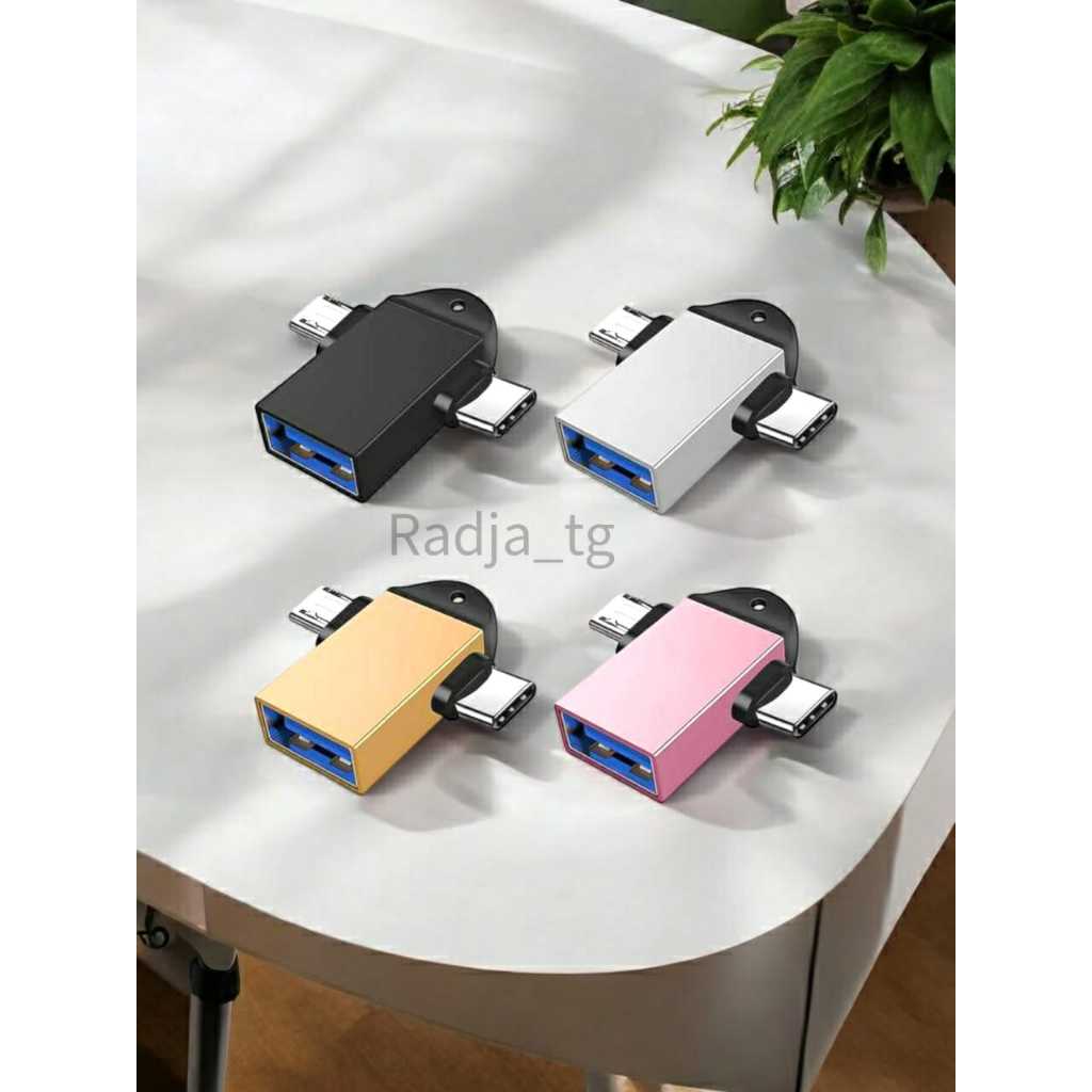 Jual [ADA HARGA GROSIR] OTG Metal Type C dan Micro Cabang 2 in 1 ...
