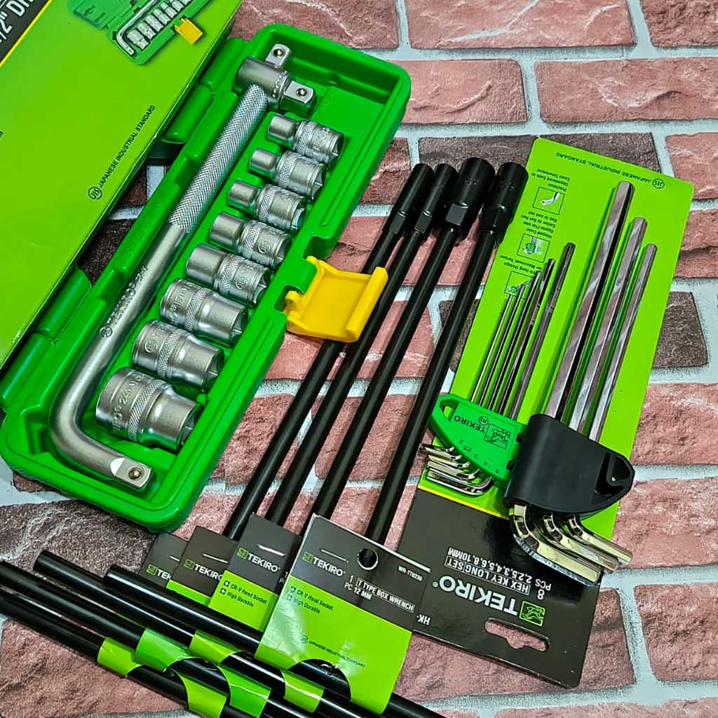 Jual TEKIRO Paket Lengkap Kunci Sok T 8-10-12-14mm + Tekiro 10 Pcs 8-24 Box Plastik + Kunci L ...
