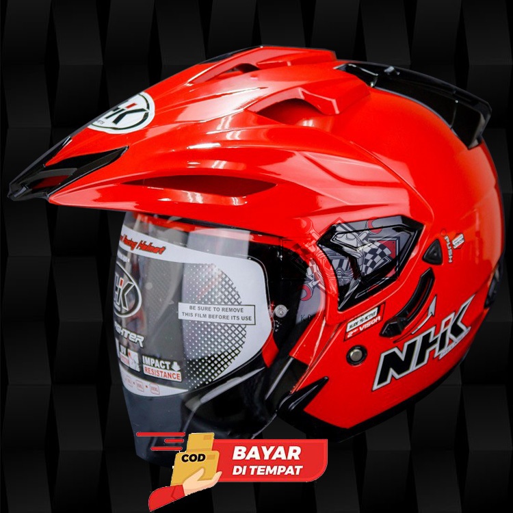 Jual HELM NHK PREDATOR CRYPTON SOLID FIRE RED - DOUBEL VISOR | Shopee ...