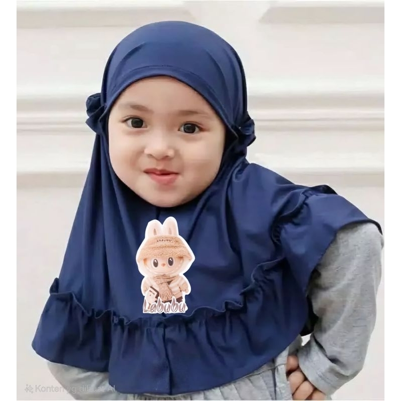 Jual (30rb 3pcs) hijab anak rempel motif labubu 0-3TAHUN ( GISEL LABUBU ...