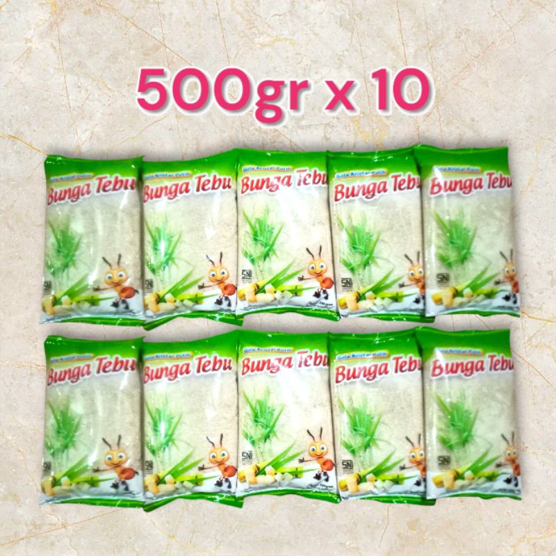 Jual 10 pcs Gula Bunga Tebu 500gr/Gula kemasan murah | Shopee Indonesia