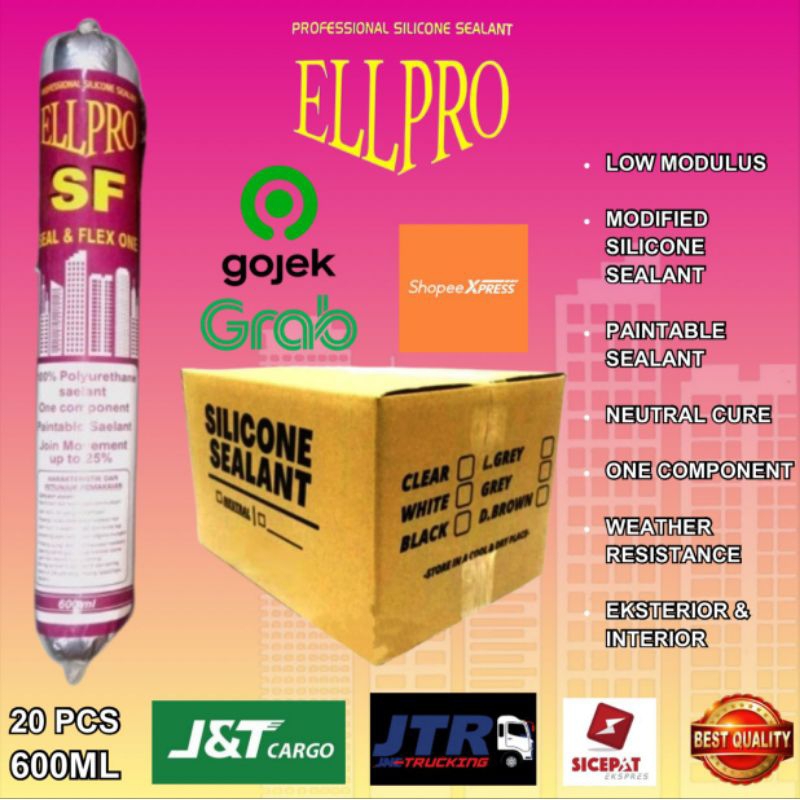 Jual Lem Silikon ELLPRO SF SEAL N FLEX Polyurethane Sealant (Harga 1dus ...