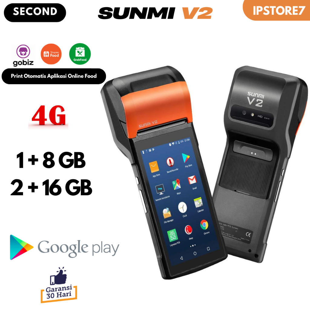 Jual Mesin Kasir Android POS Sunmi V SERIES NON NFC V1S V2 V2PRO V2S Unlock Second Like New ...