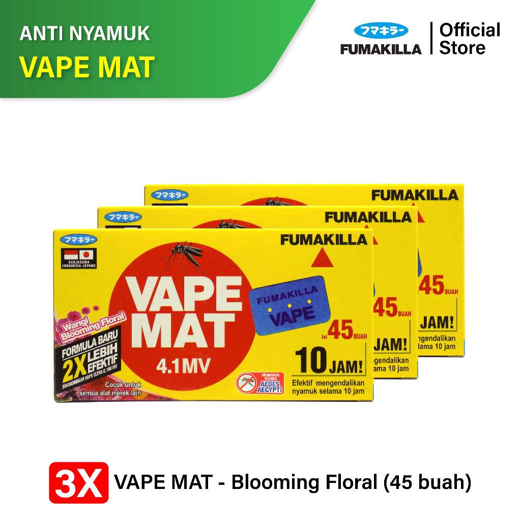 Jual Fumakilla Vape Mat Refill Blooming Floral Isi 45 pcs (PAKET ISI 3 ...