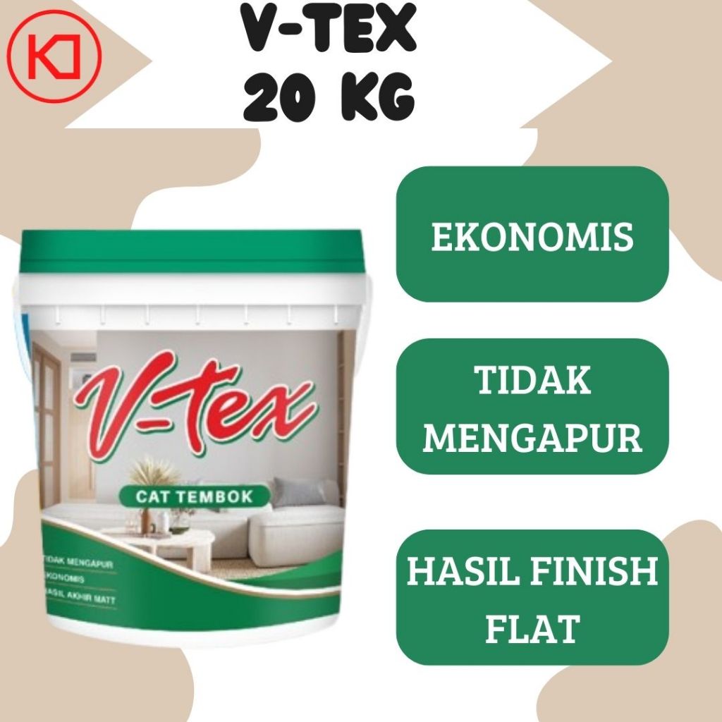 Jual VTEX - CAT TEMBOK INTERIOR - ACRYLIC EMULSION 20KG | Shopee Indonesia