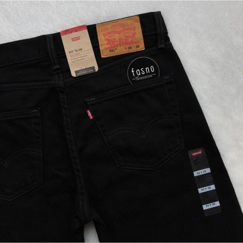 Jual SOLID BLACK, [[ORIGINAL & NEW]] LVS 511 Slim Basic Denim, 100% ...