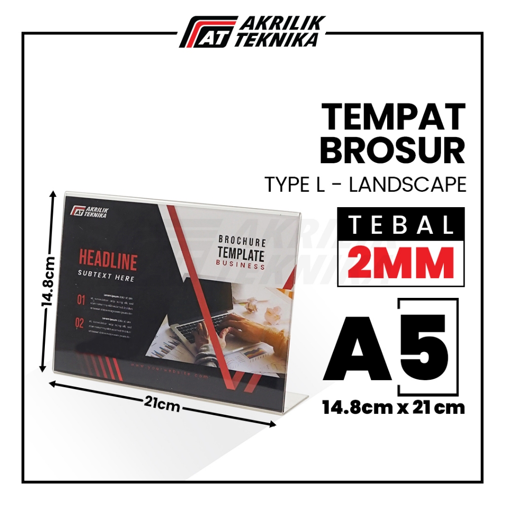 Jual Tempat Brosur A5 2mm / Akrilik Tent Card Landscape / Acrylic Qris ...