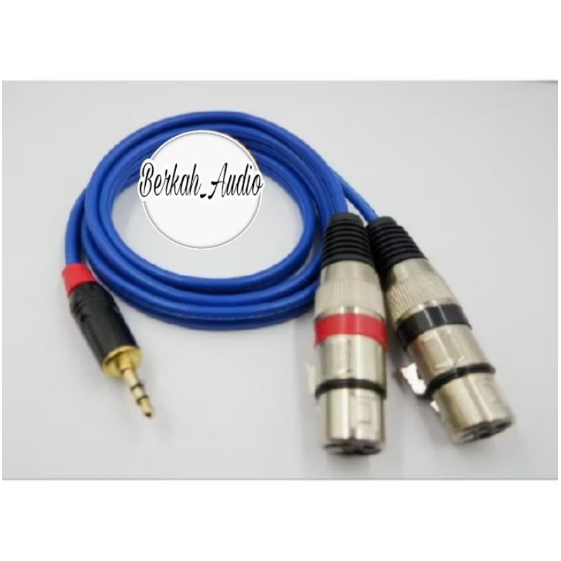 Jual Kabel audio jack mini stereo/aux to 2 xlr/canon female kabel ...