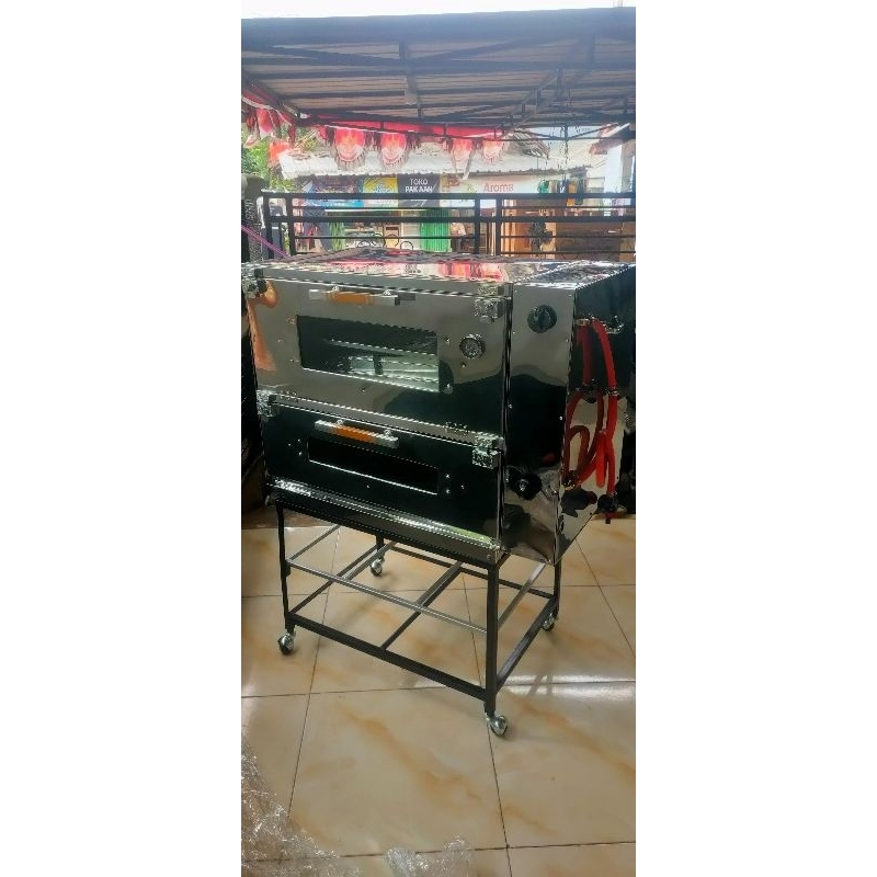 Jual Oven Gas Otomatis Bahan Stainless Ukuran 75x55 | Shopee Indonesia