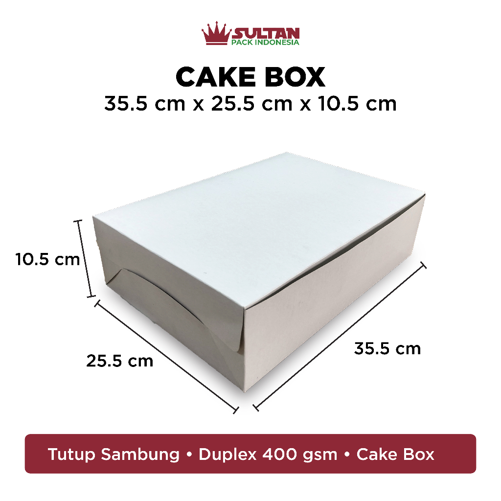 Jual Cake Box/Kotak Kue/Box Duplex/Warna Putih/White/Ukuran 35.5 cm x ...