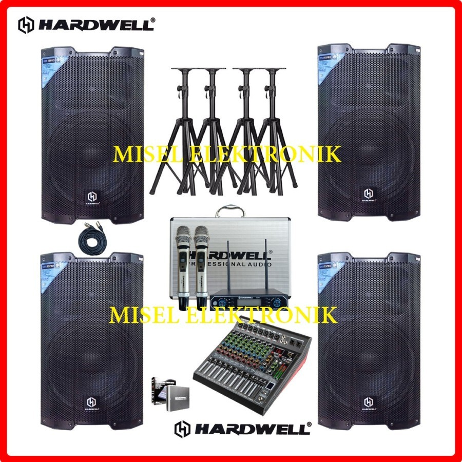 Jual Paket Sound system Speaker Aktif 15 Inch Hardwell DSR 15 PRO Mic ...