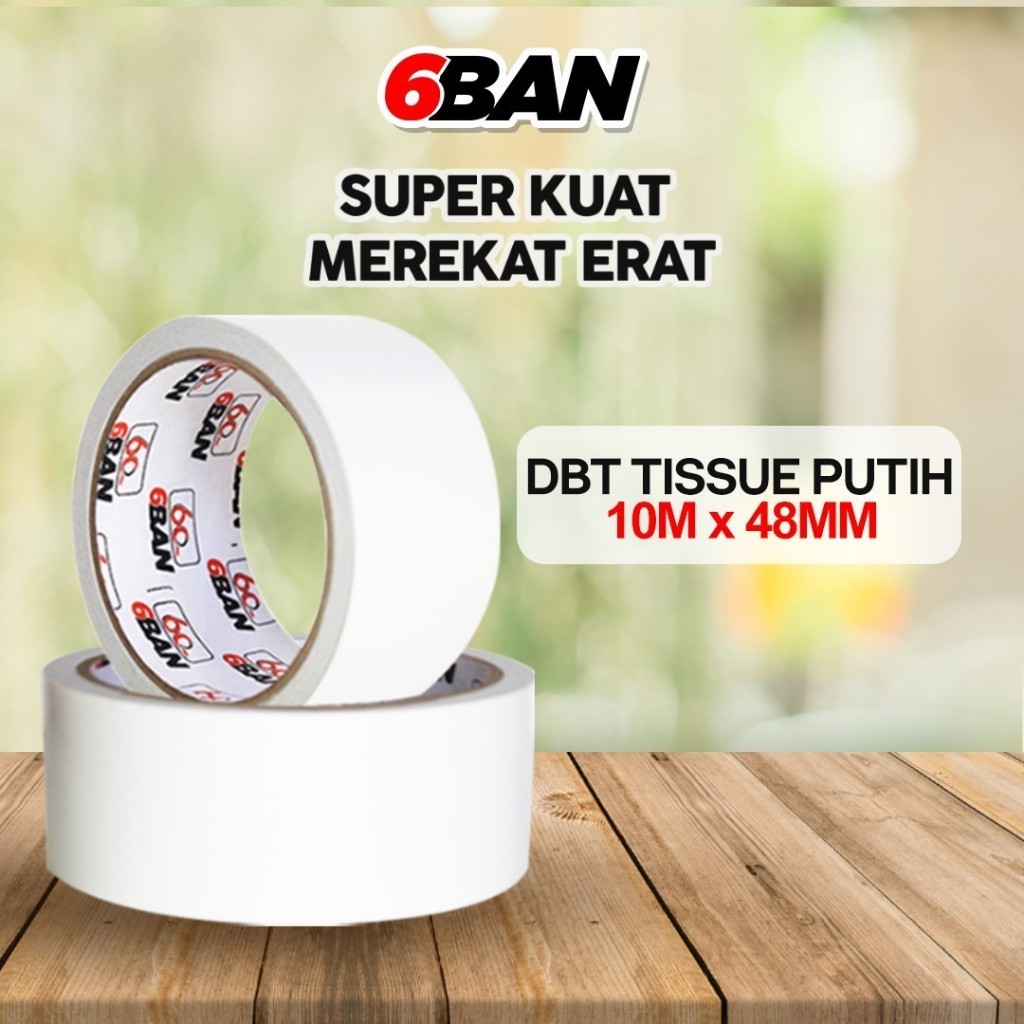 Jual 6BAN DBT Tissue 48 x 10M | Lakban Double Tape 10 Meter Besar ...