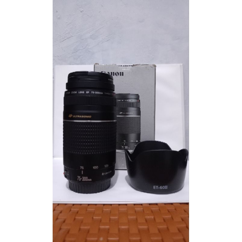 Jual Lensa tele zoom Canon 75-300mm f4-5.6 III USM second | Shopee ...