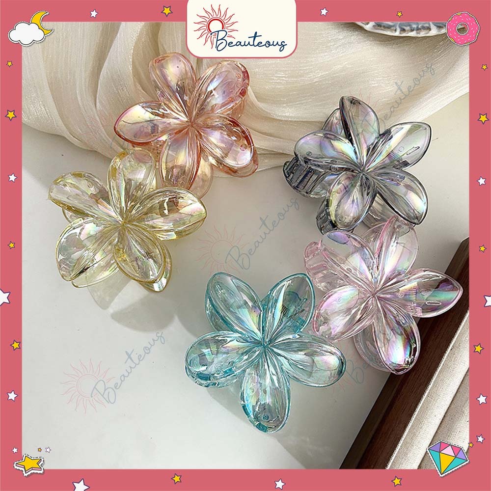 Jual Jepit Rambut Bunga Kamboja Shinning Flower Glossy Transparan ...