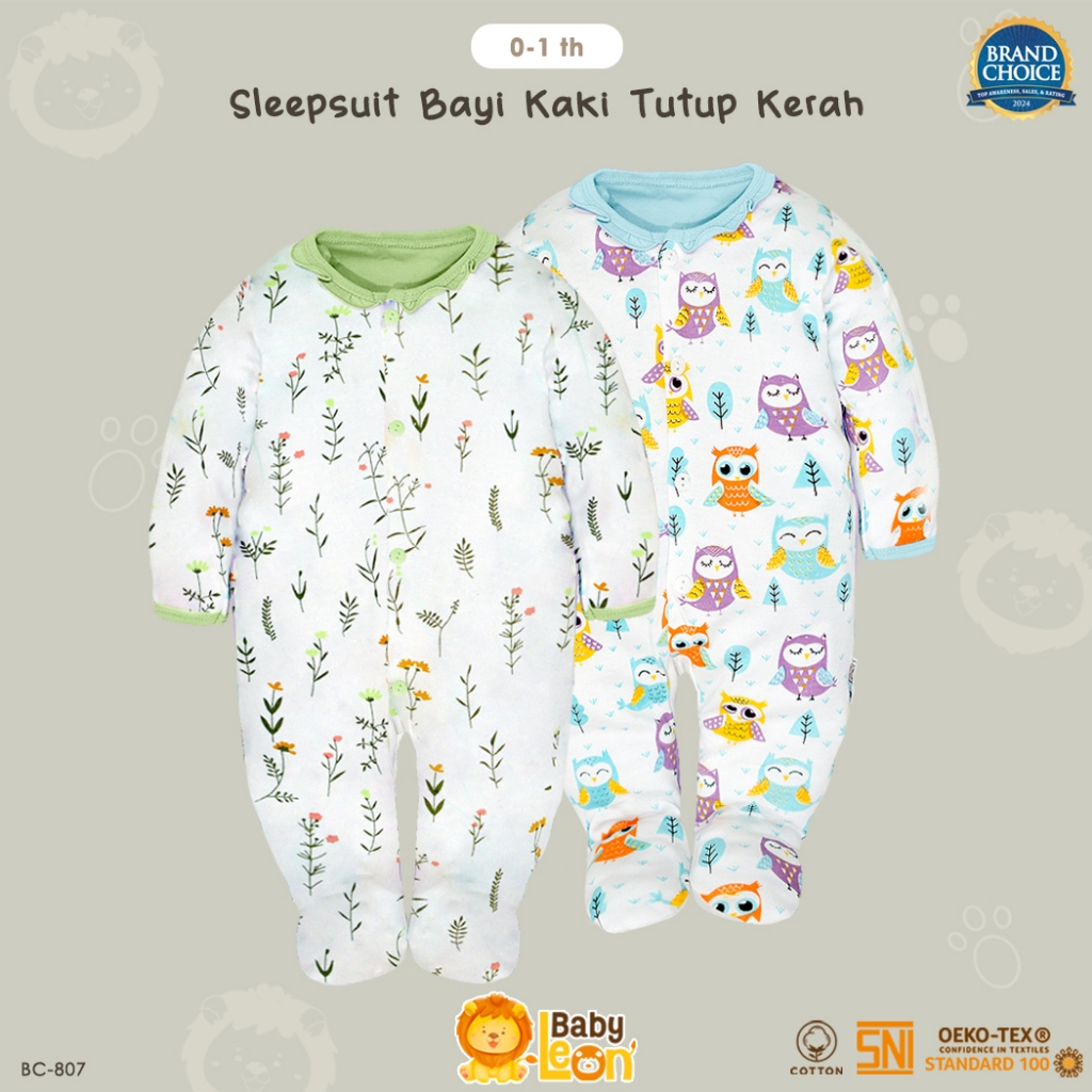 Jual BC-807 BABY LEON Sleepsuit Bayi Renda Jumpsuit Bayi Jumper Kaki ...