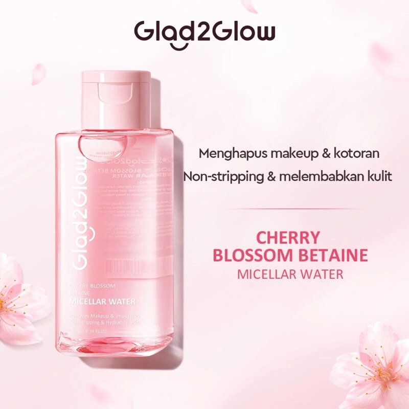 Jual GLAD2GLOW Micellar Water 130ml Cherry Blossom/Yuja Vitamin C Glow/Tremella Panthenol ...