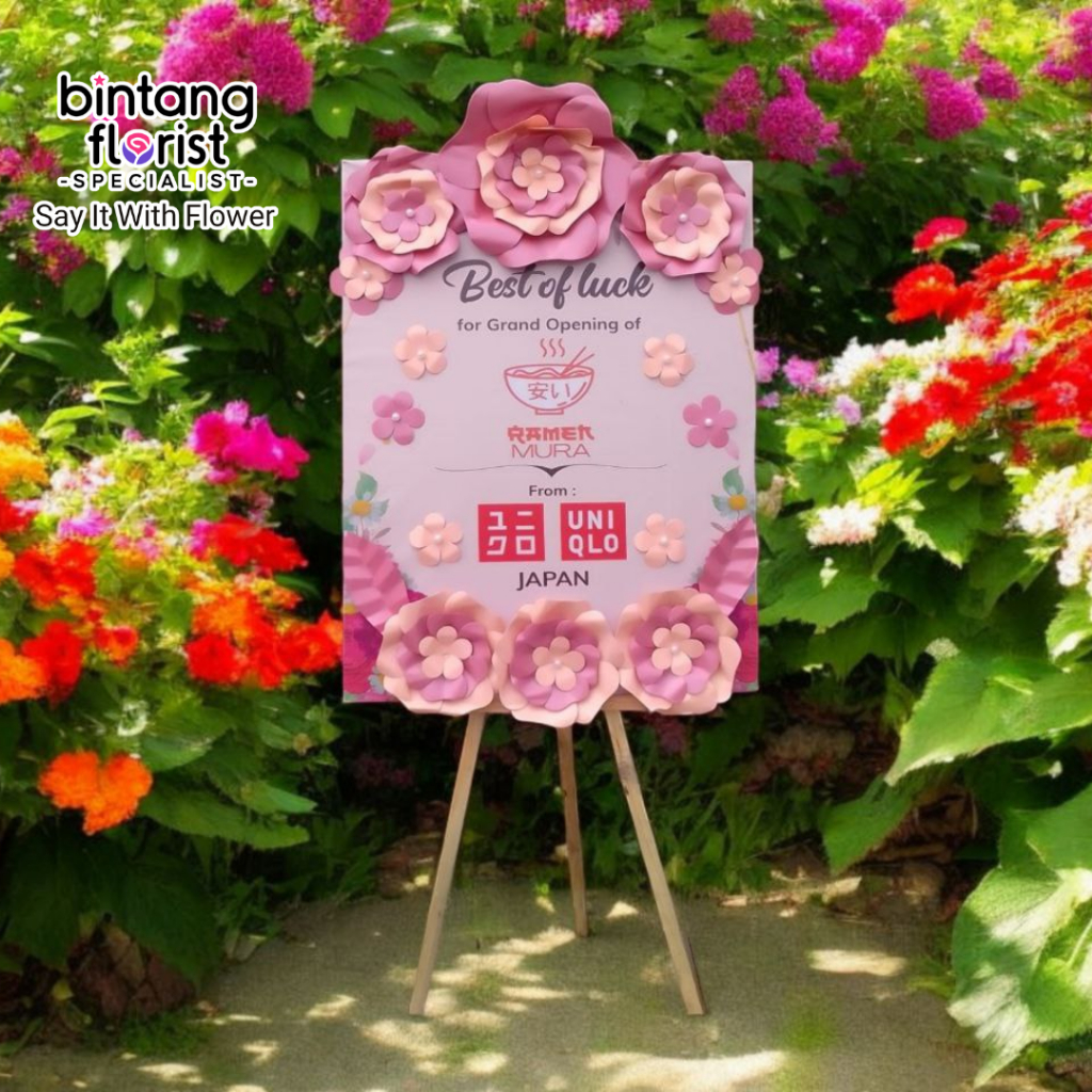 Jual Rangkaian Karangan Bunga Papan Kertas 3 Kelopak Bunga Kertas Besar ...