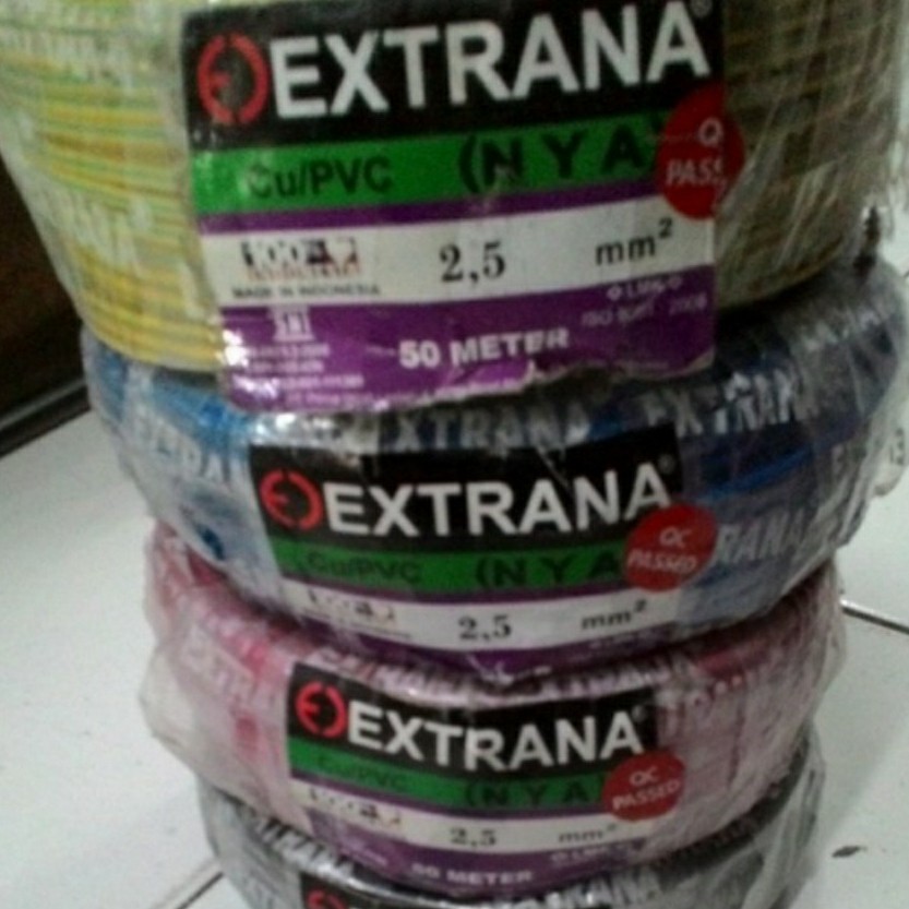 Jual Kabel Engkel NYA 2,5mm 50 Meter Extrana LMK SNI / tunggal kawat 2 ...