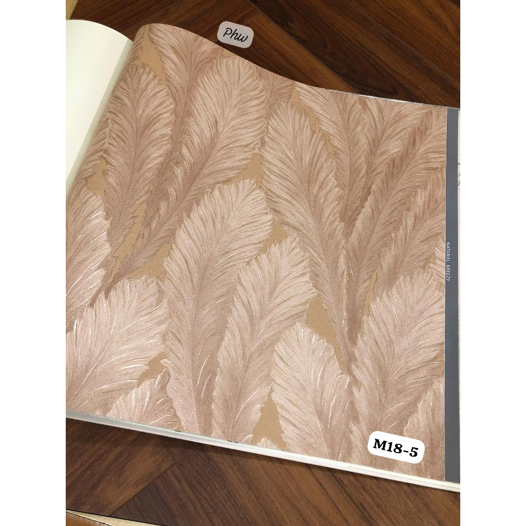 Jual Wallpaper Dinding Metabene Motif Bulu Daun Coklat Hijau Modern ...