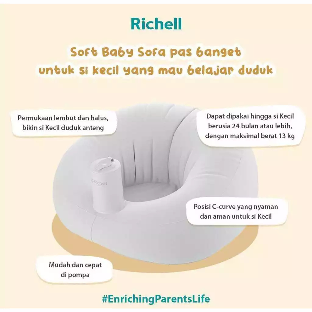 Jual RICHELL SOFT BABY SOFA / KURSI DUDUK BAYI / KURSI SOFA UNTUK SI KECIL BELAJAR DUDU ...