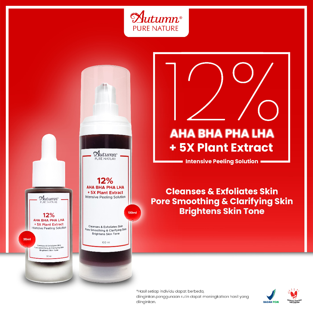 Jual Autumn 12% AHA BHA PHA + 5X Plant Extract Intensive Peeling Solution 30ml dan 100ml ...
