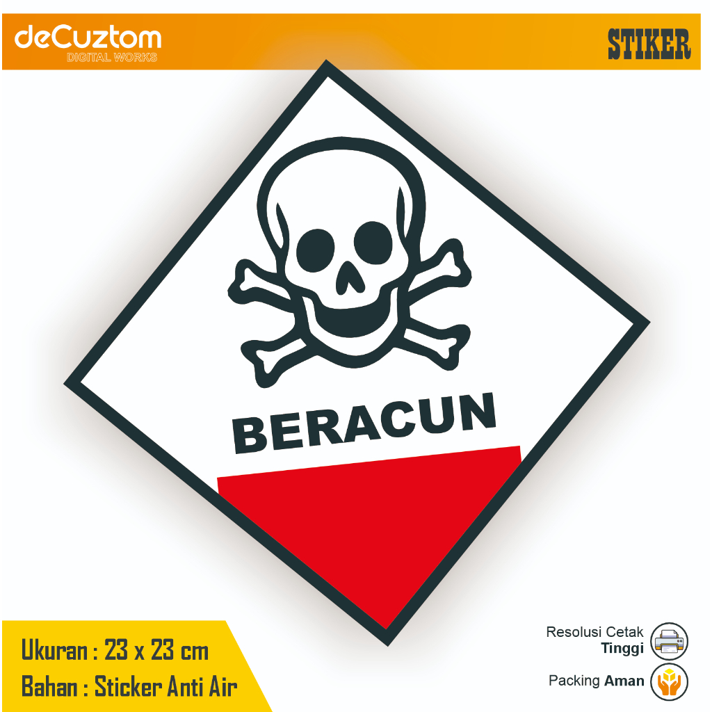 Jual Stiker Simbol Label K3 Limbah B3 Hazmat Beracun deCuztom | Shopee ...