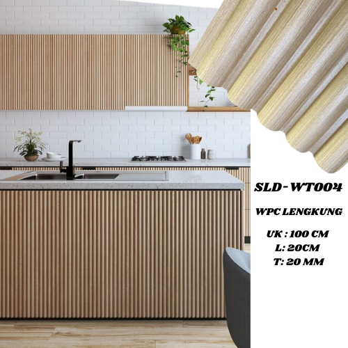Jual WPC LENGKUNG 1M/ WOOD WALLPANEL PVC UK 100CM X 20CM X 20MM HARGA ...