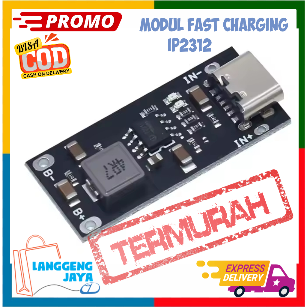 Jual Modul Fast Charging IP2312 TYPE C 3A Polymer Ternary Lithium Battery 18650 | Shopee Indonesia