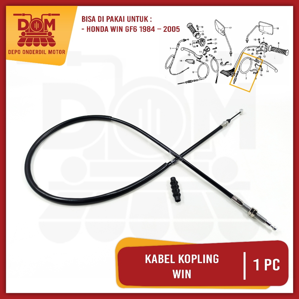 Jual Kabel Kopling WIN (DENSHIN) Clutch Cable Cabel Seling Tali Kawat ...
