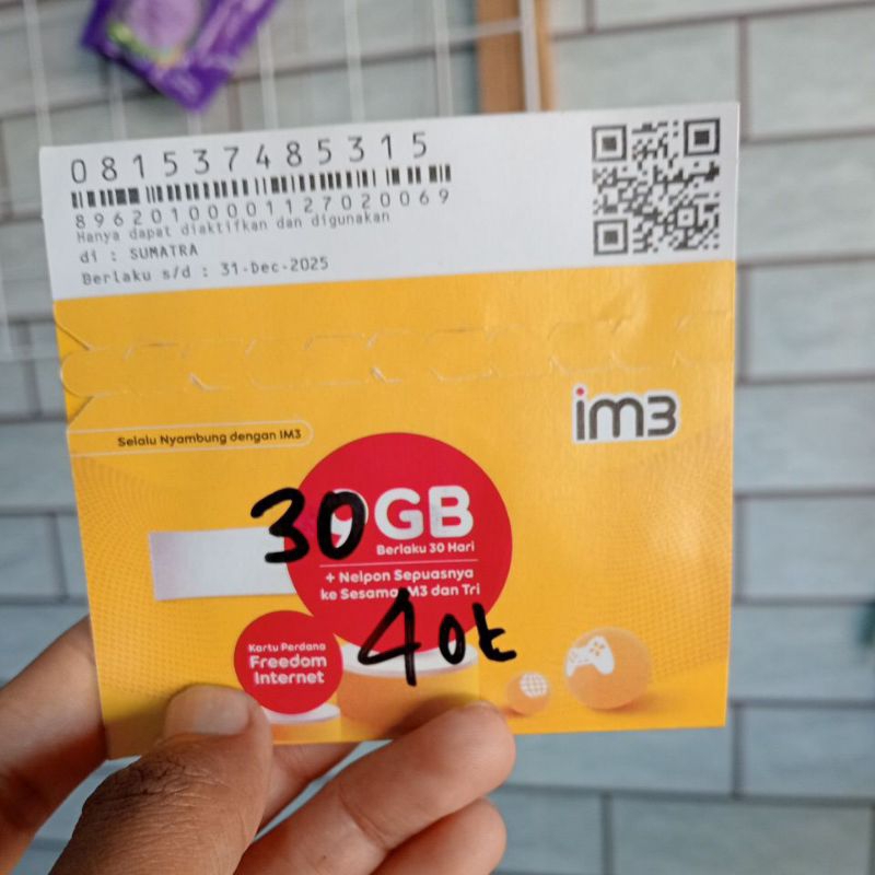 Jual KARTU M3 KUOTA DI DALAM 30GB FULL 30 HARI BERLAKU NASIONAL | Shopee Indonesia