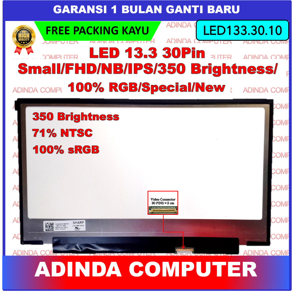 Jual LCD LED HP AERO 13-BE0075CL 13.3 13 Inch 30 Pin 30Pin Small Narrow ...