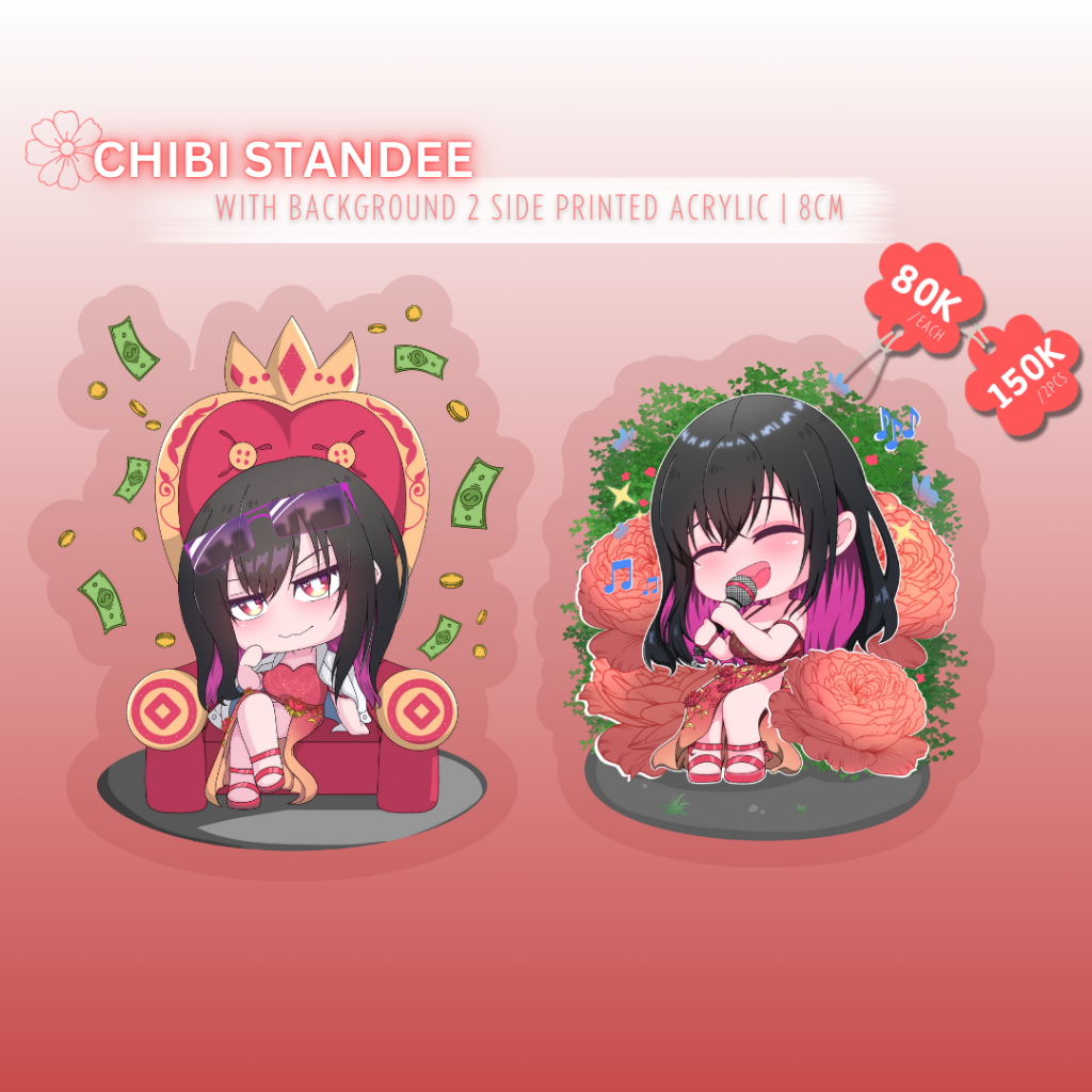 Jual Chibi Standee Kelly Cathlyn | With Background, Translucent, 2 side ...
