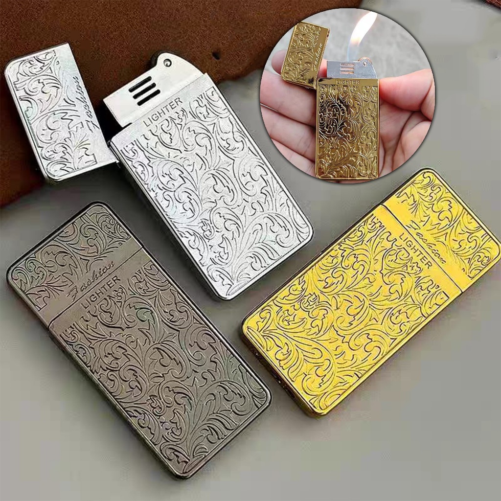 Jual Korek Api Batik Roda Api Gas lighter Slim Tipis Ukiran Batik Depan ...